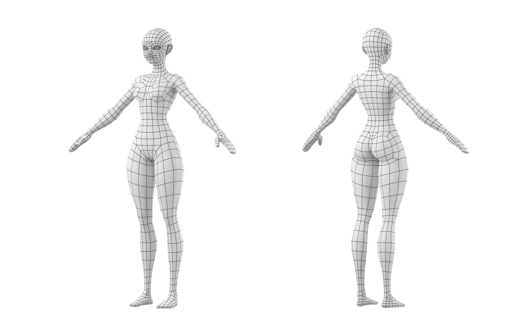 Stylized Female 02 Base Mesh 3D - TurboSquid 2191361