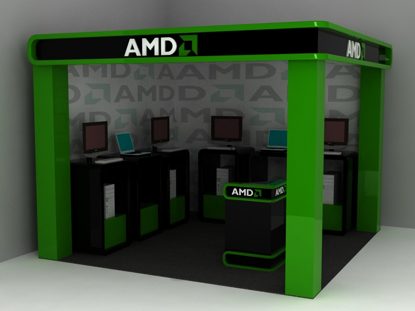 3d computer exhibition booth