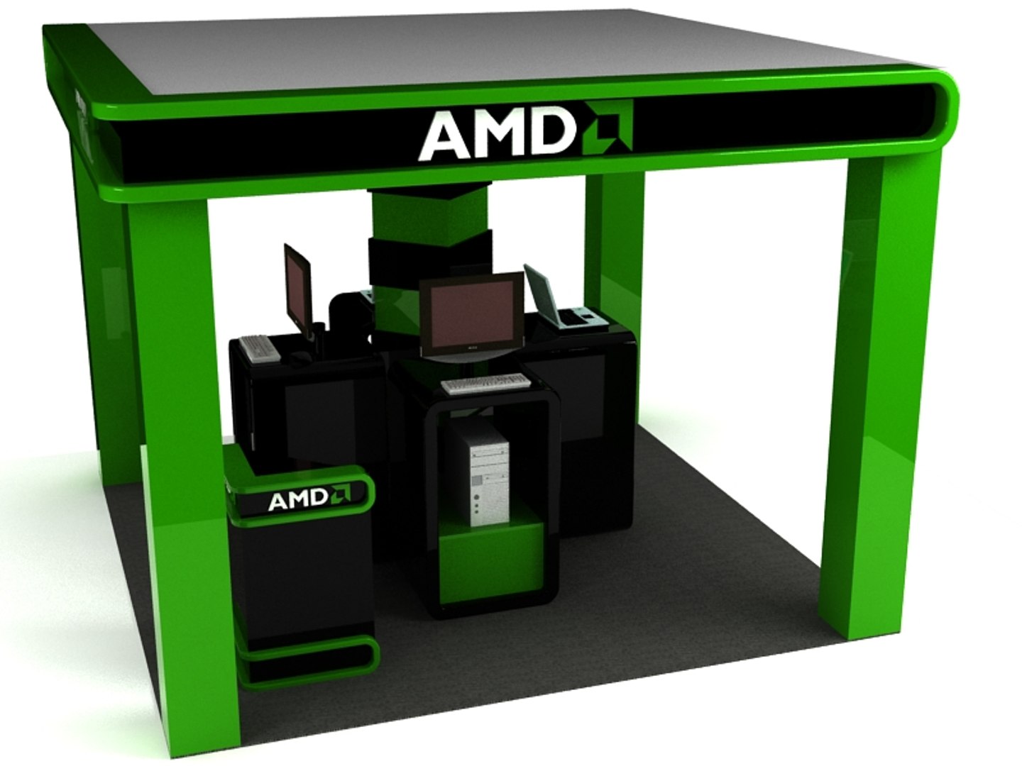 3d computer exhibition booth