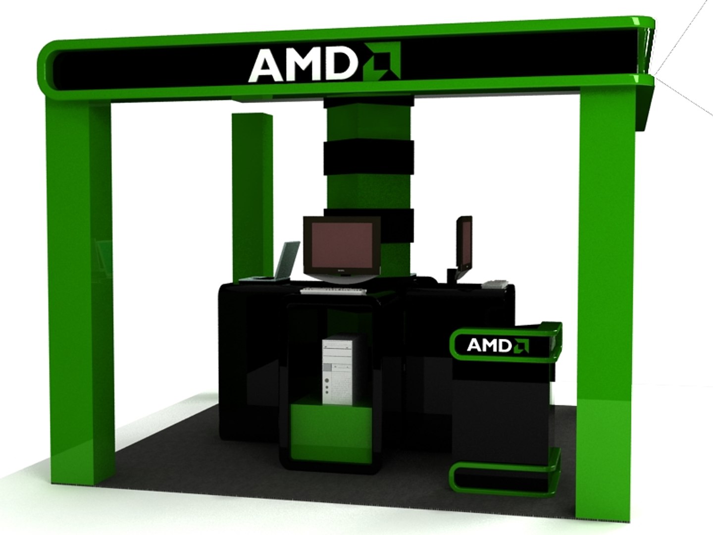 3d computer exhibition booth