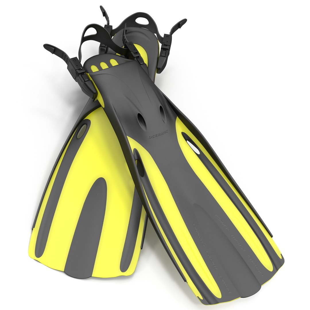 3d Oceanic Generic Fins Yellow Model