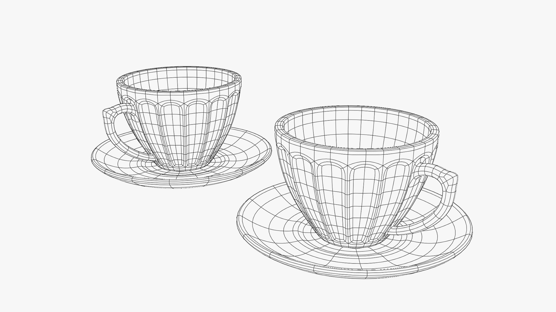 3D Cup And Saucer Set - TurboSquid 2286712