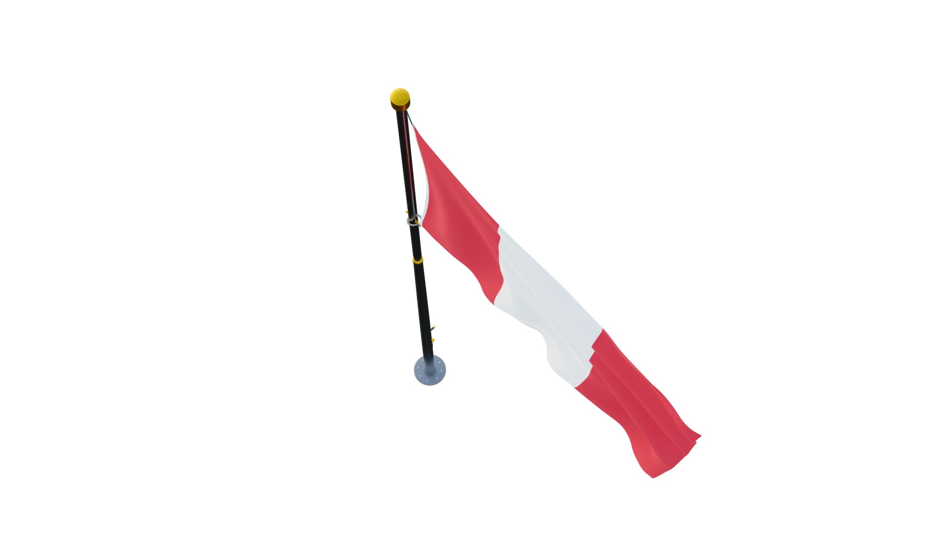 Pole Flag Peru 3D Model - TurboSquid 2203890