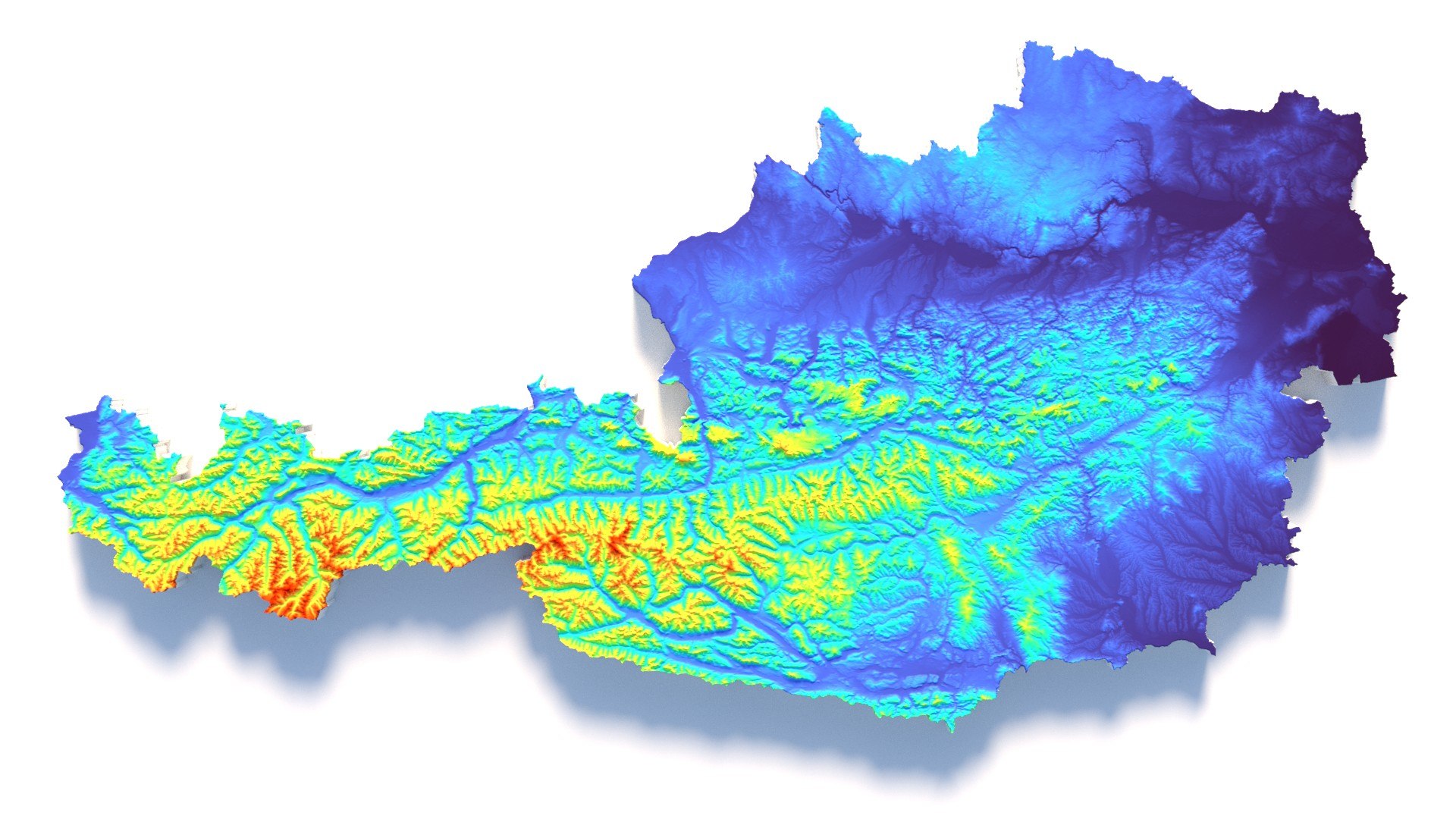 3D Austria Terrain Map Model - TurboSquid 2335435