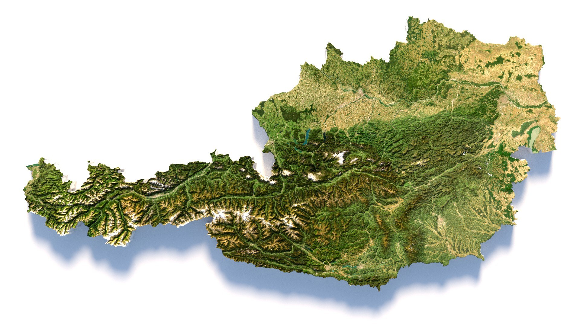 3D Austria Terrain Map Model - TurboSquid 2335435
