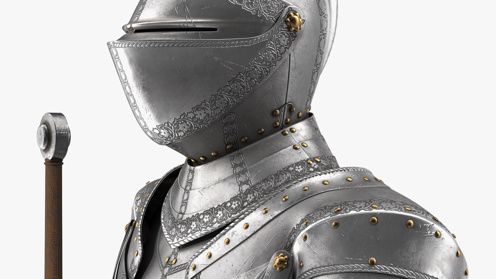 3D model Medieval Knight Plate Armor Standing on Podium - TurboSquid ...