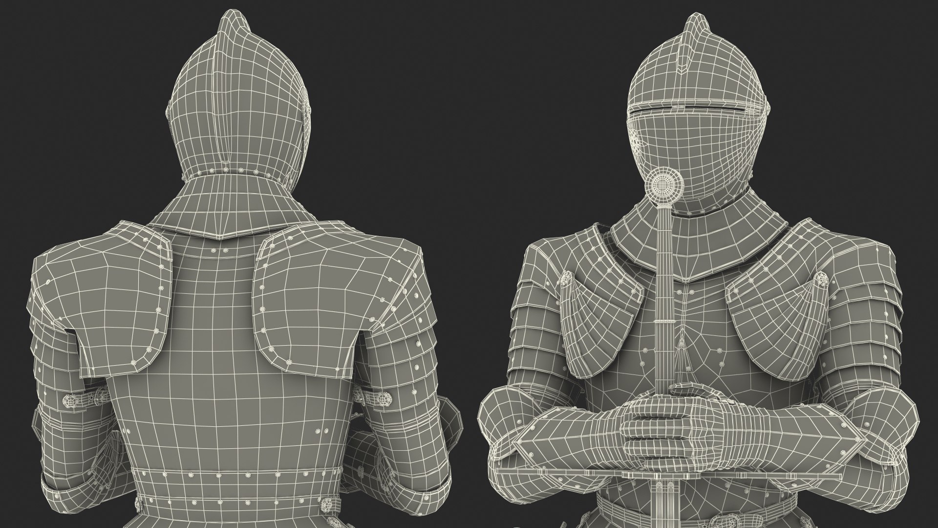3D model Medieval Knight Plate Armor Standing on Podium - TurboSquid ...