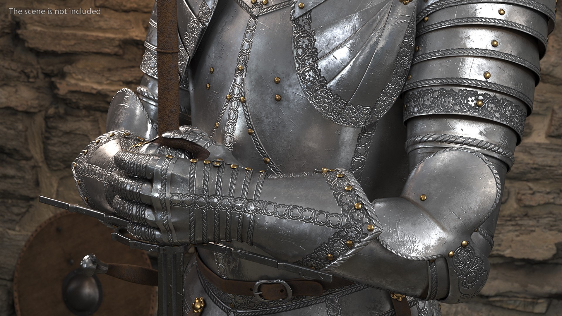 3D model Medieval Knight Plate Armor Standing on Podium - TurboSquid ...