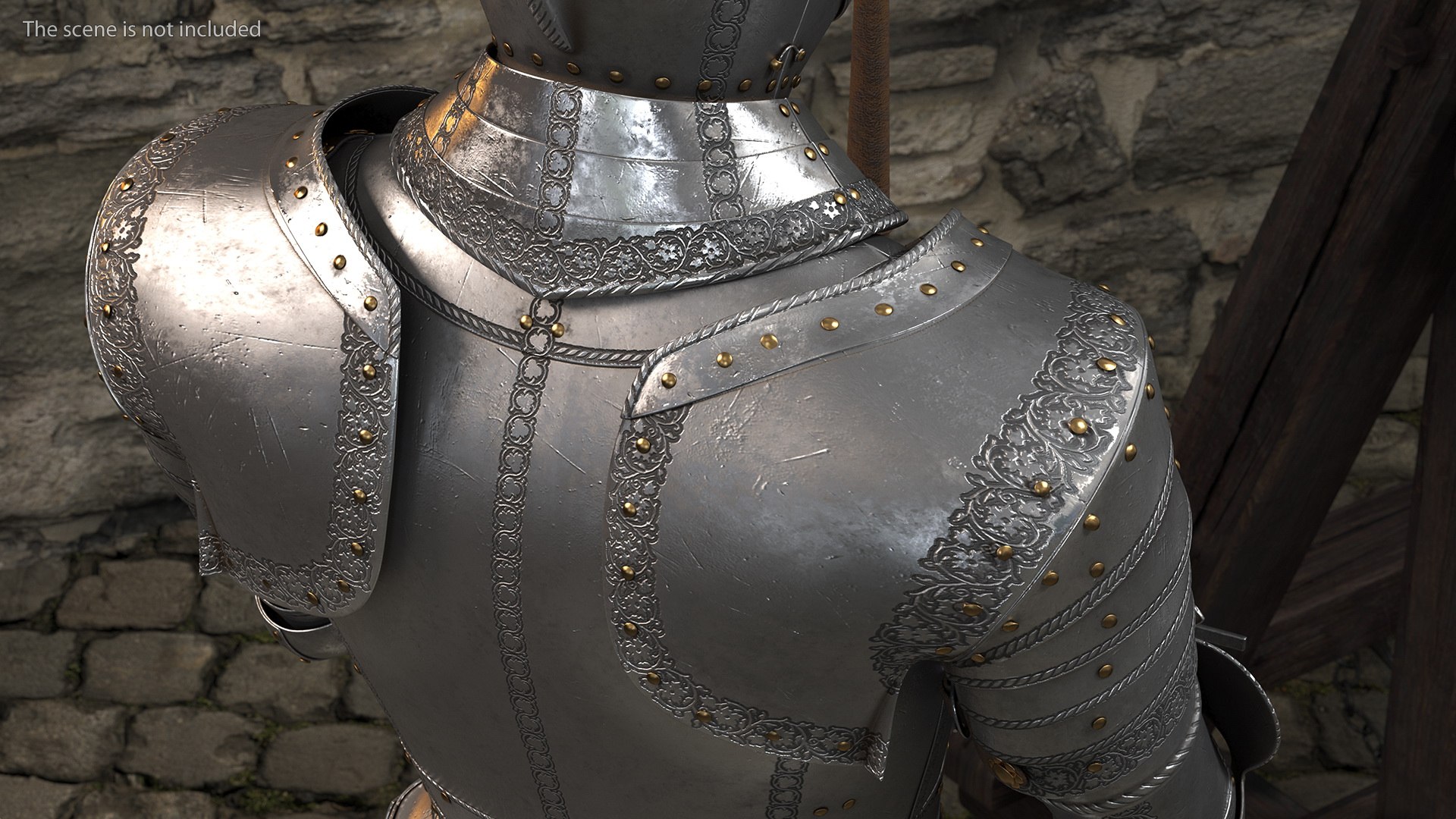 3D model Medieval Knight Plate Armor Standing on Podium - TurboSquid ...