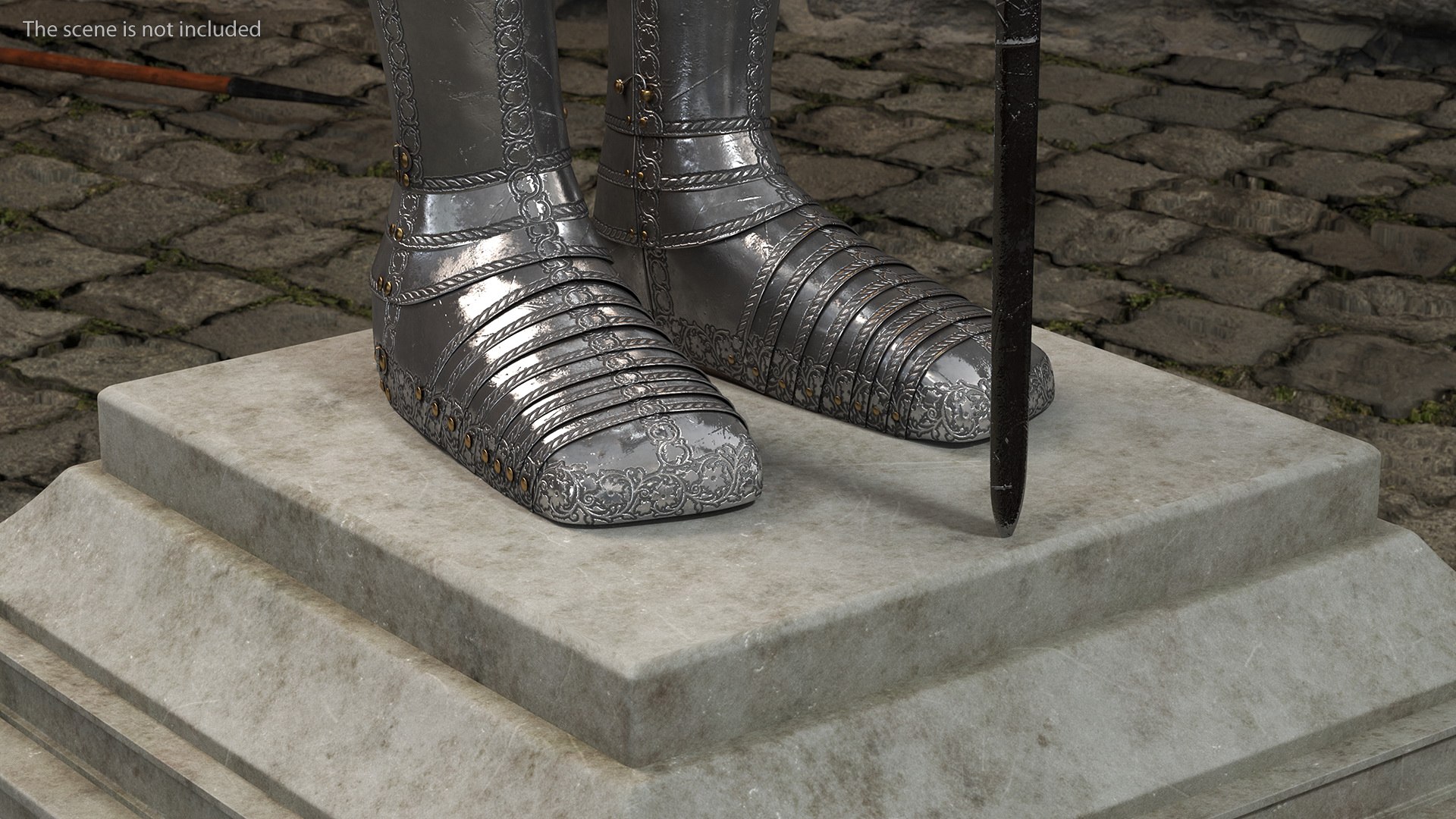 3D model Medieval Knight Plate Armor Standing on Podium - TurboSquid ...