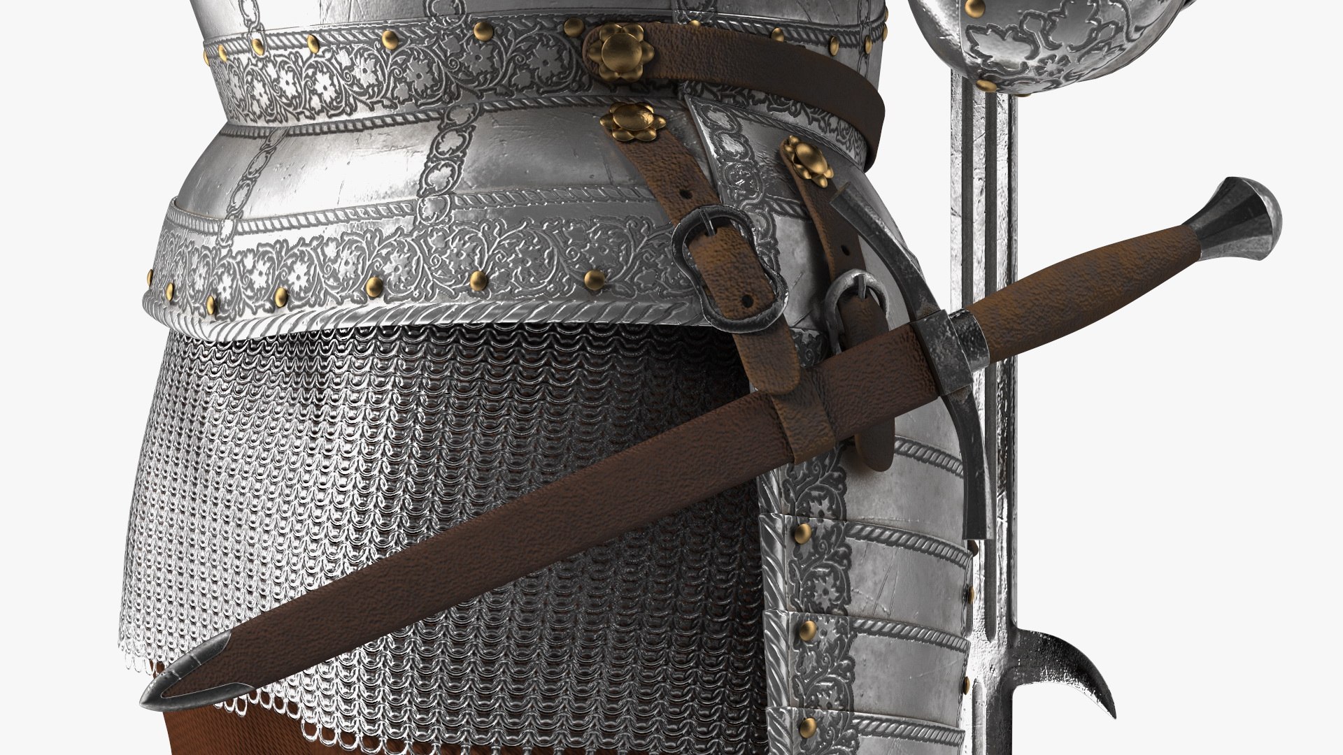 3D model Medieval Knight Plate Armor Standing on Podium - TurboSquid ...