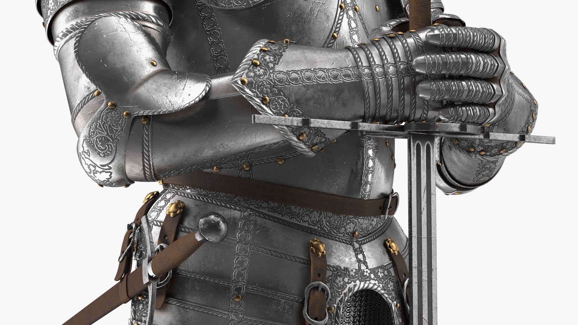 3D model Medieval Knight Plate Armor Standing on Podium - TurboSquid ...