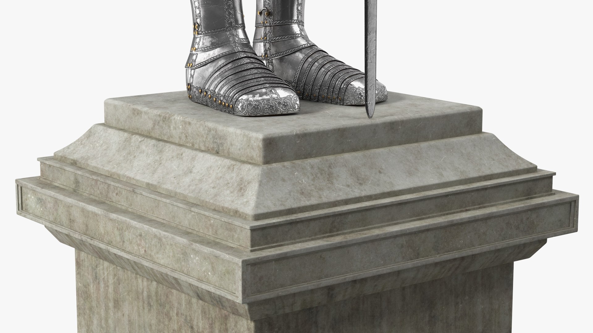 3D model Medieval Knight Plate Armor Standing on Podium - TurboSquid ...