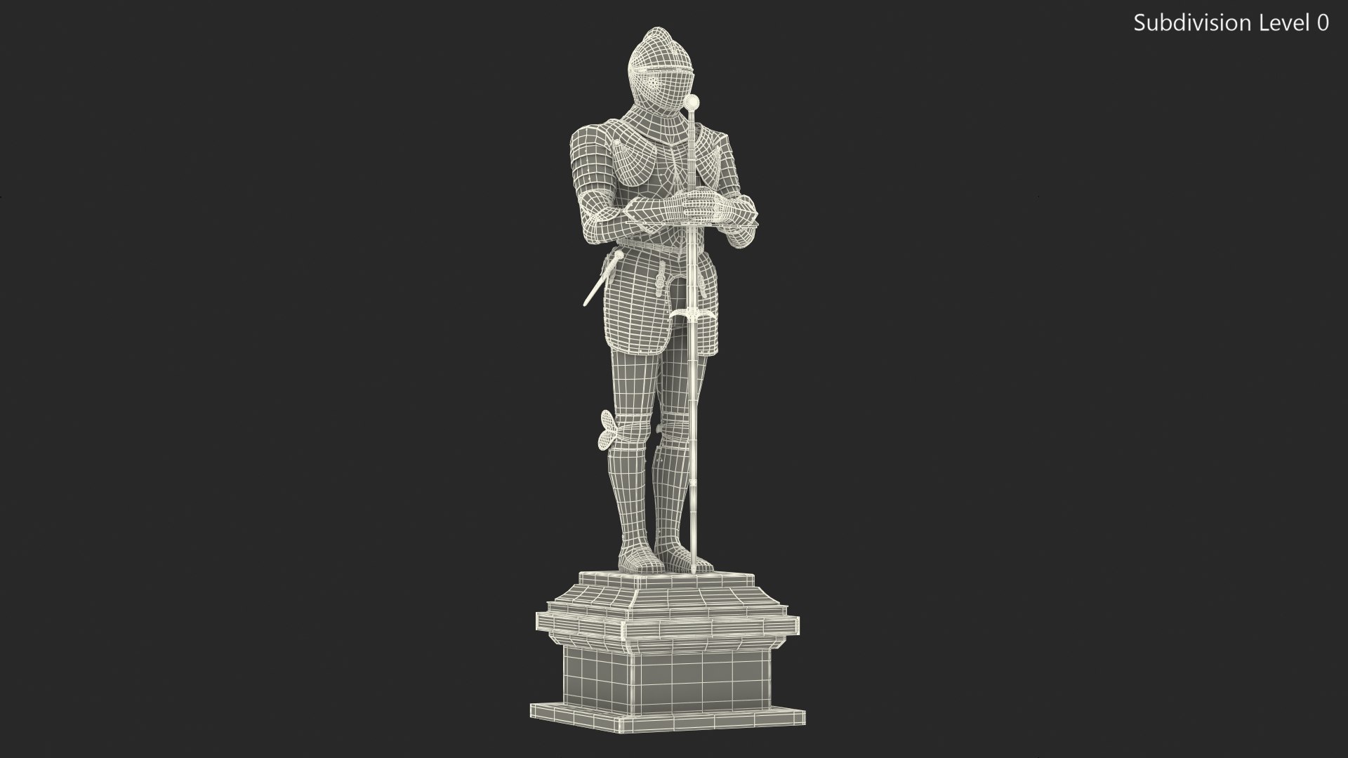 3D model Medieval Knight Plate Armor Standing on Podium - TurboSquid ...