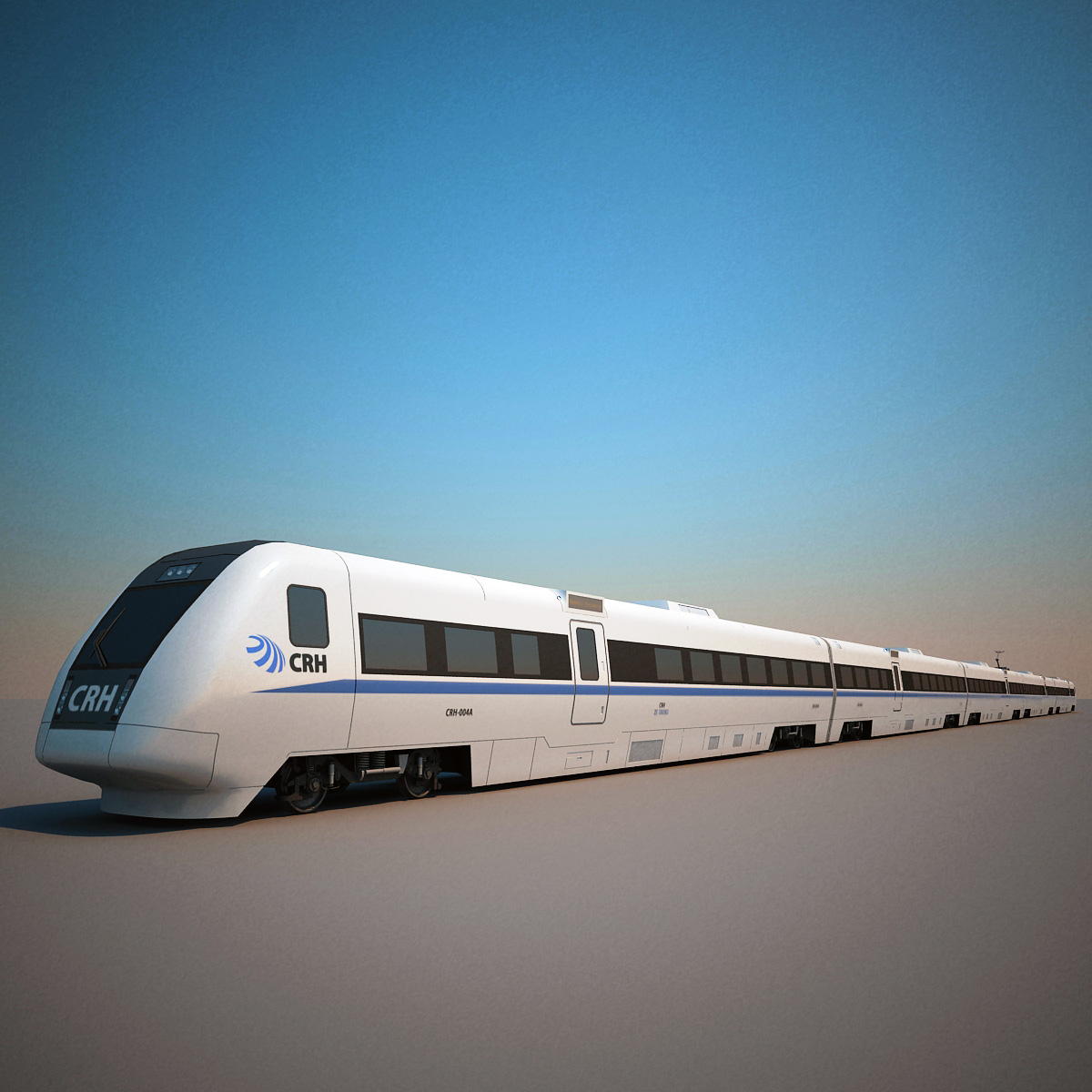 chinese high-speed train crh 3d model