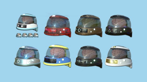3D model 08 SciFi Brain Helmet Collection - Character Design Fashion ...