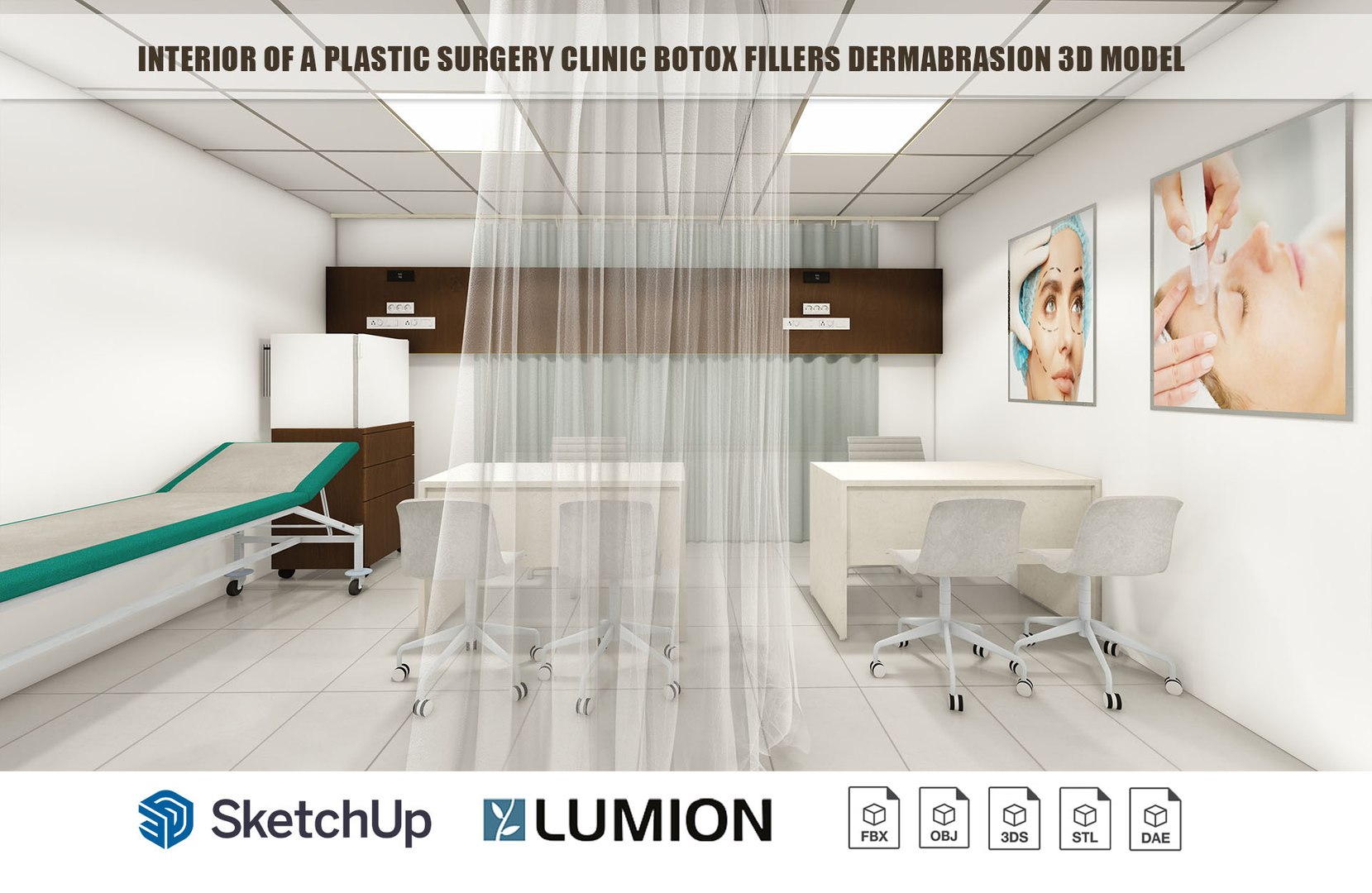Interior Of A Plastic Surgery Clinic Botox Fillers Dermabrasion 3D ...