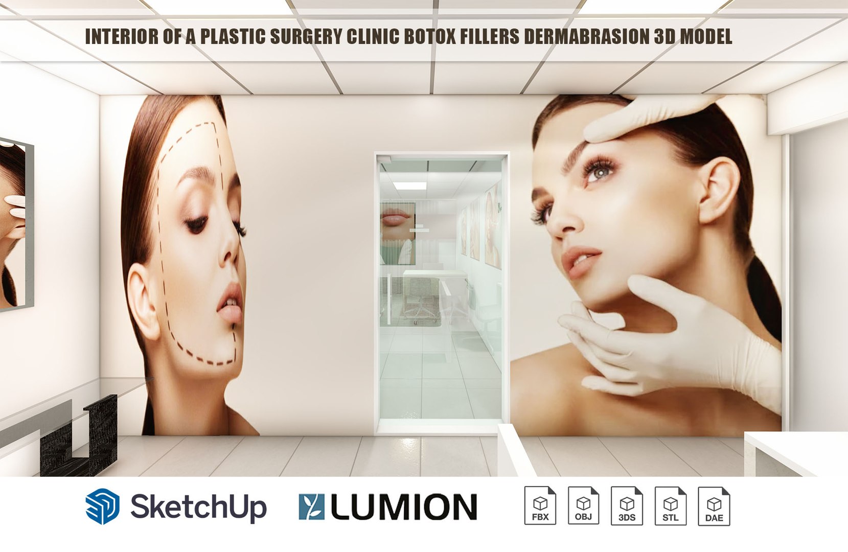 Interior Of A Plastic Surgery Clinic Botox Fillers Dermabrasion 3D ...