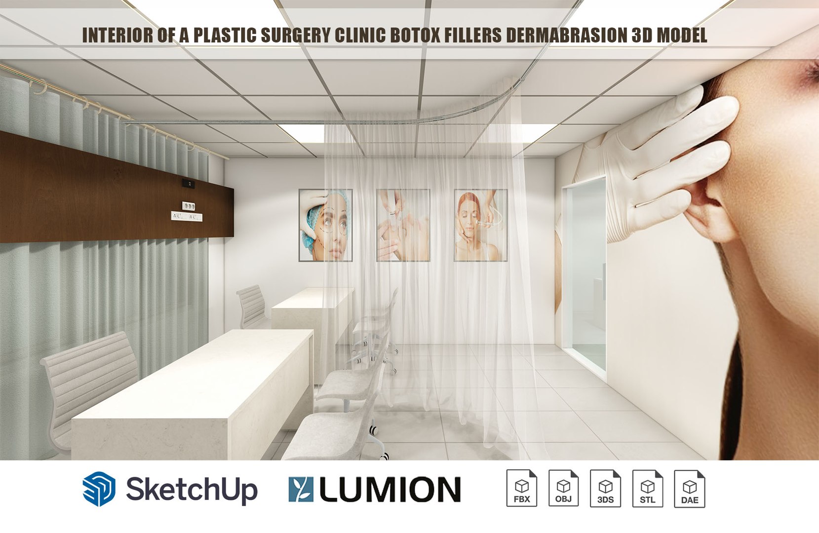 Interior Of A Plastic Surgery Clinic Botox Fillers Dermabrasion 3D ...