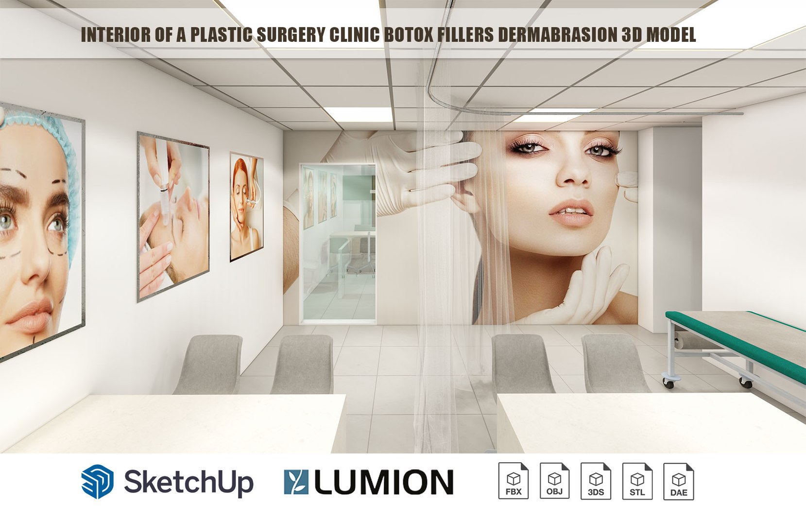 Interior Of A Plastic Surgery Clinic Botox Fillers Dermabrasion 3D ...