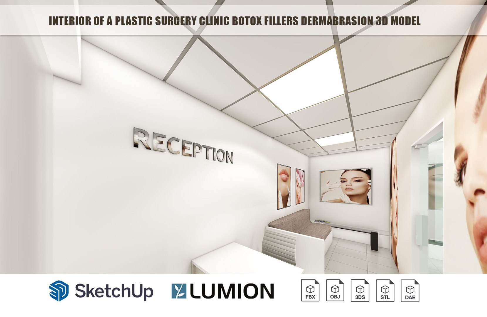Interior Of A Plastic Surgery Clinic Botox Fillers Dermabrasion 3D ...