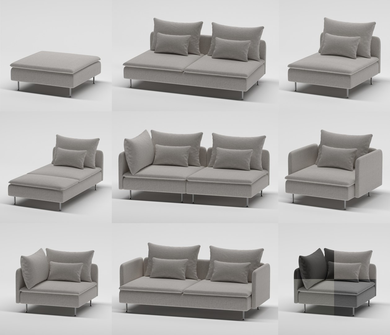 3D model IKEA SODERHAMN furniture collection - TurboSquid 2161367