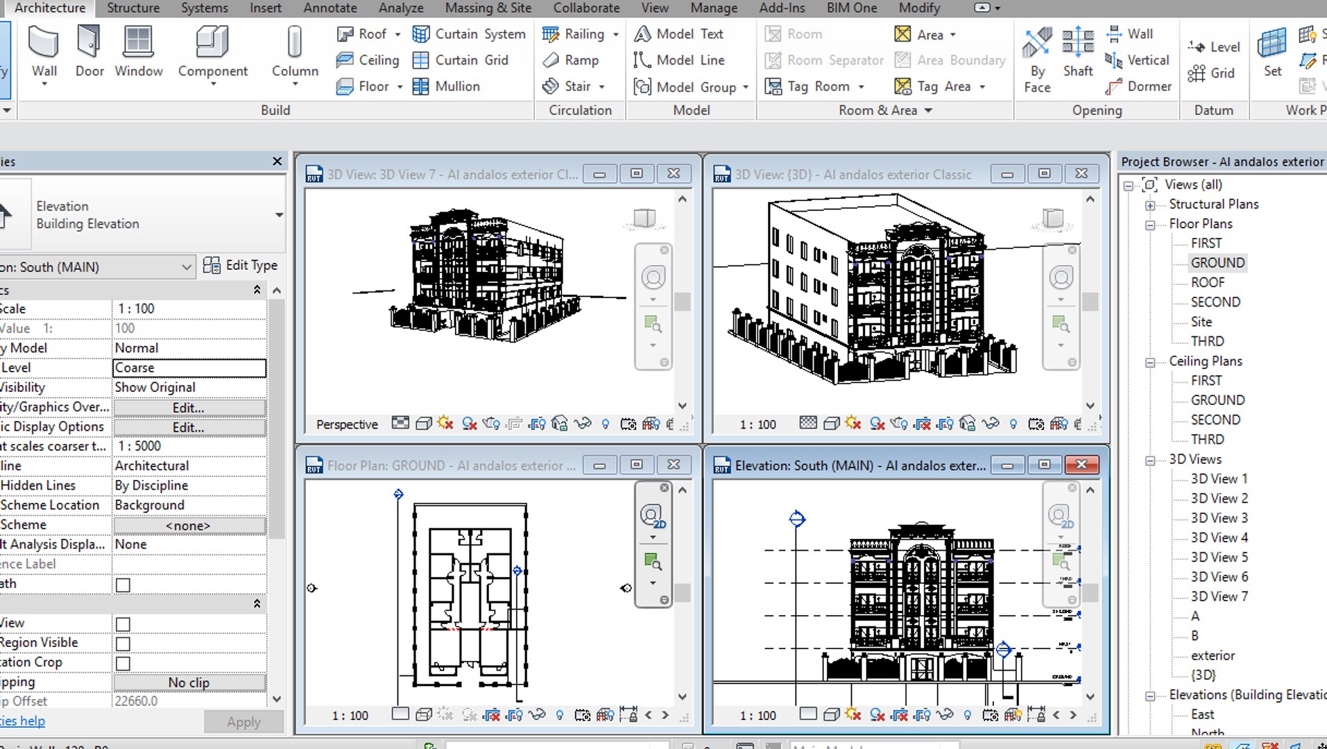3D Exterior Revit Classic - TurboSquid 1205920