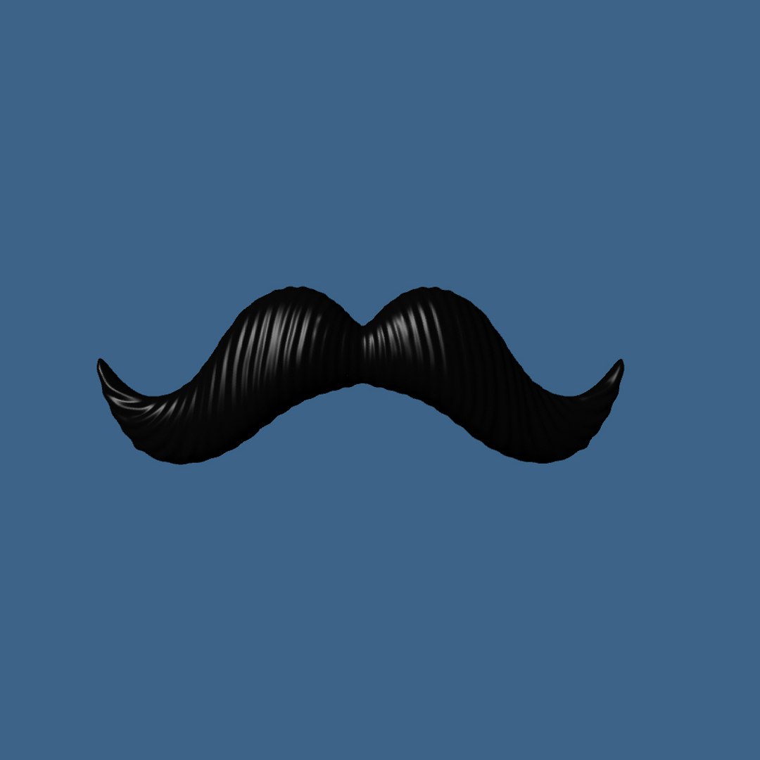 3dsmax Cartoon Handlebar Style Mustache