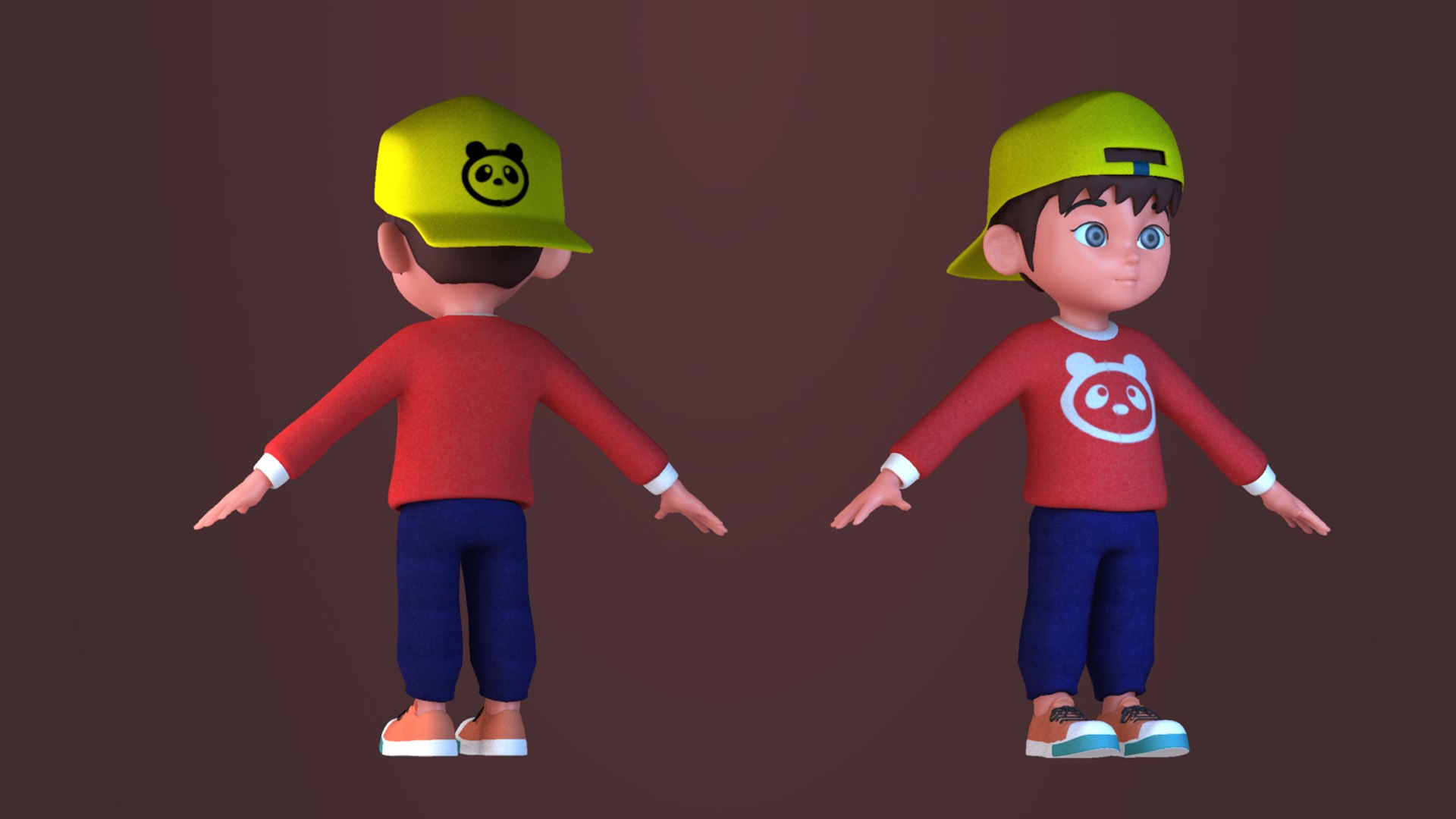 3D Animated characters students passersby Little Boys cartoon boy Model ...