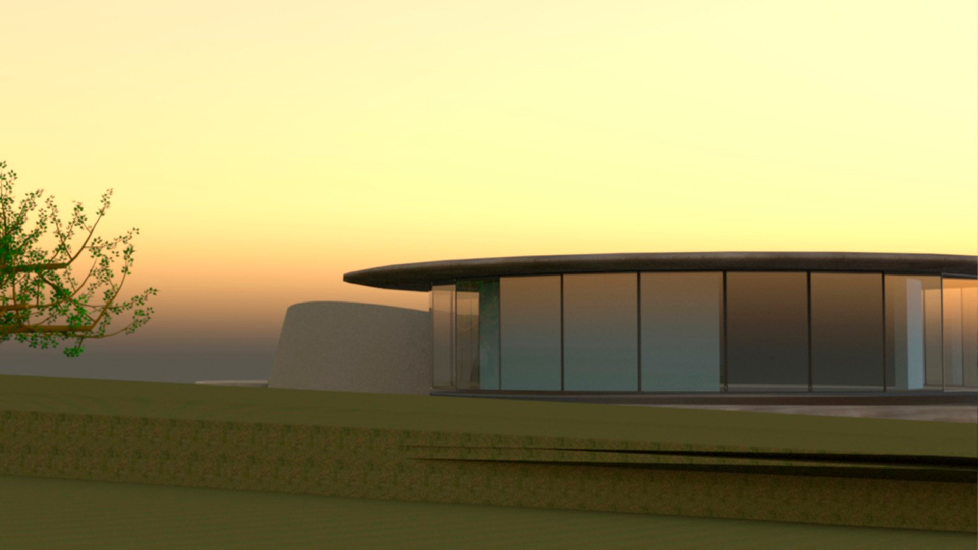 3D Model Space Element Curved Glass - TurboSquid 1451434