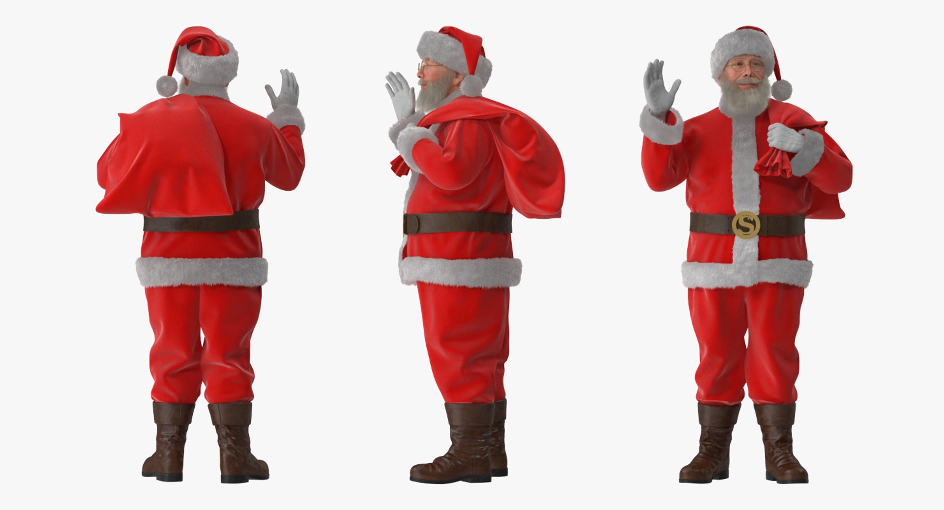 3D Santa Claus Holding Gift Model - TurboSquid 1216917