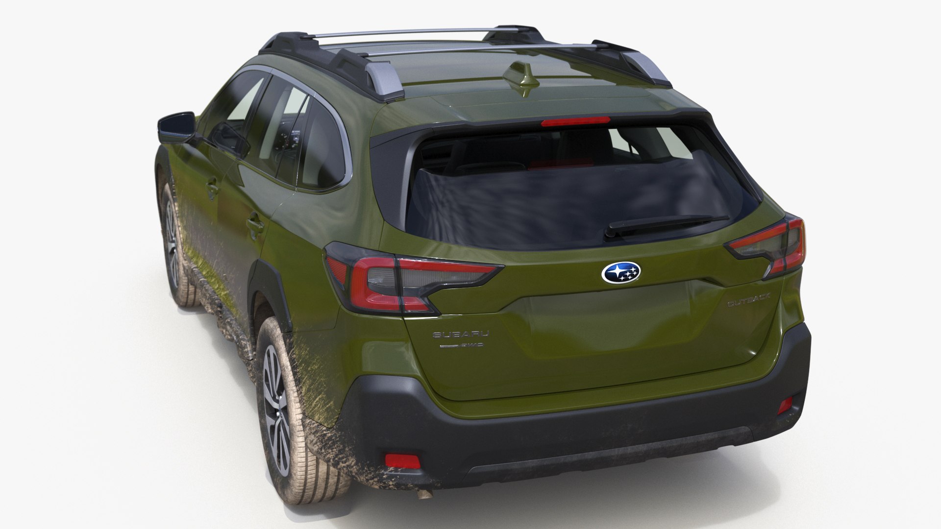 3D Subaru Outback 2025 Green Dirty Simplified Model - TurboSquid 2357725