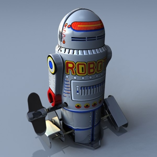 3d model retro toy robot