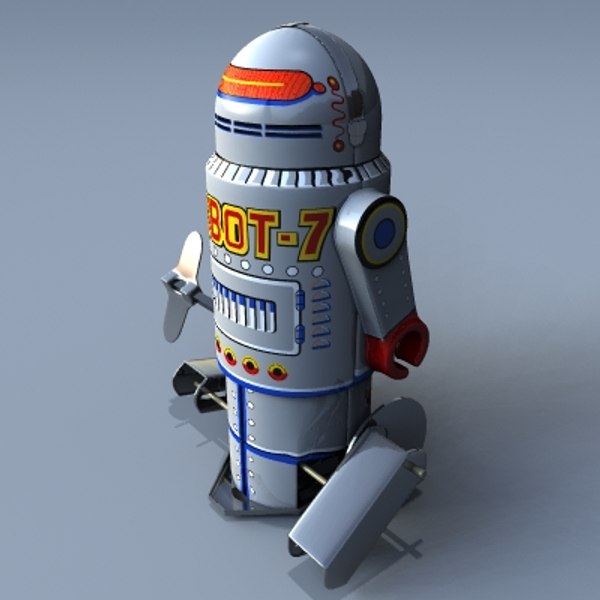 3d model retro toy robot