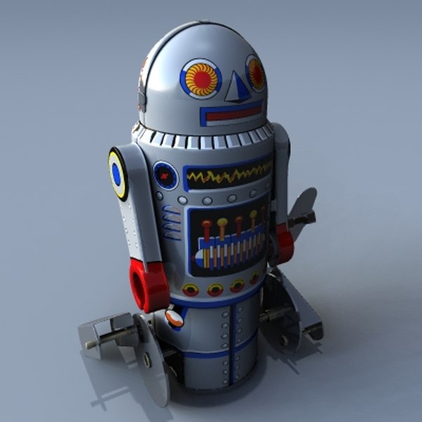 3d model retro toy robot