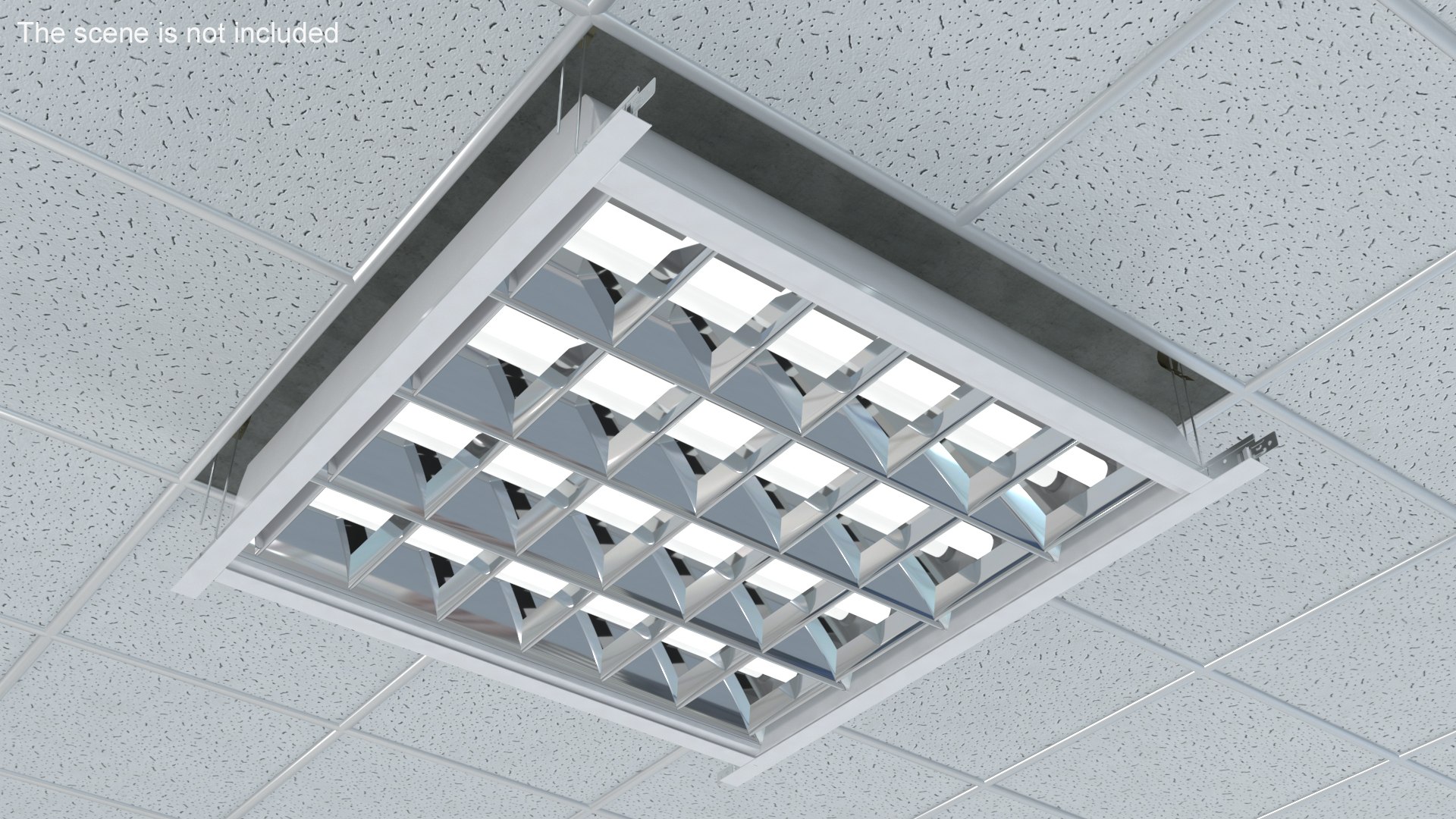 LED Grid Ceiling Light ON 3D Model - TurboSquid 1991124