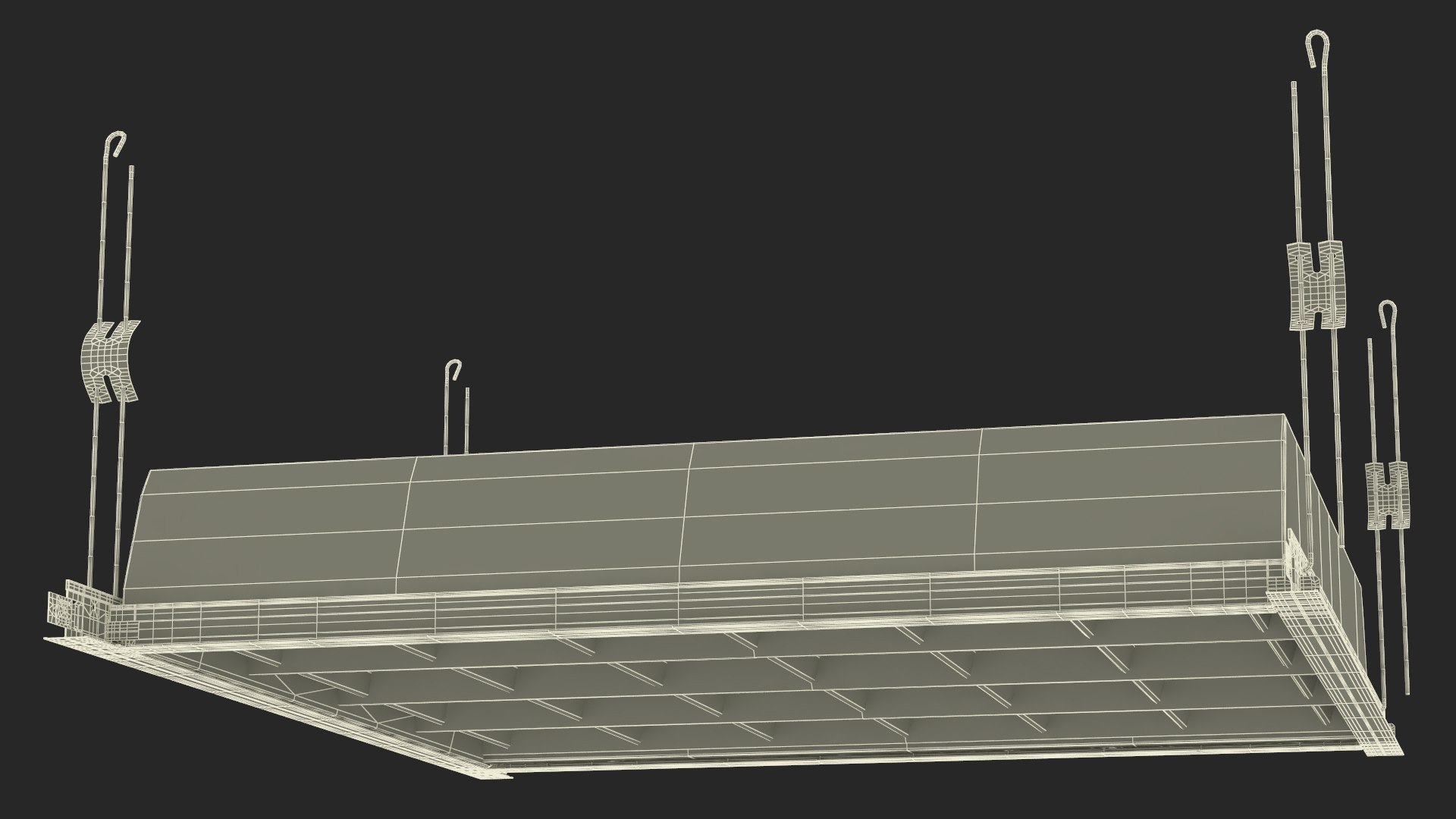 LED Grid Ceiling Light ON 3D model - TurboSquid 1991124