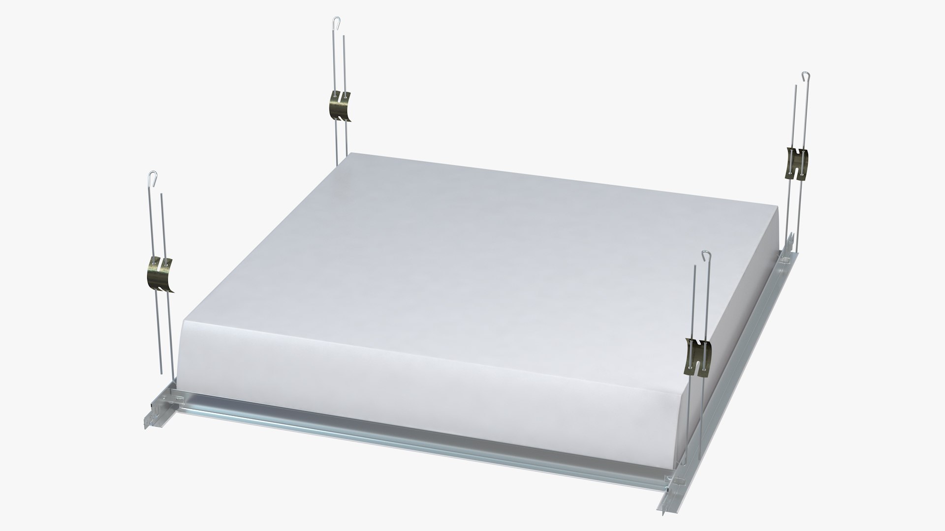 LED Grid Ceiling Light ON 3D Model - TurboSquid 1991124