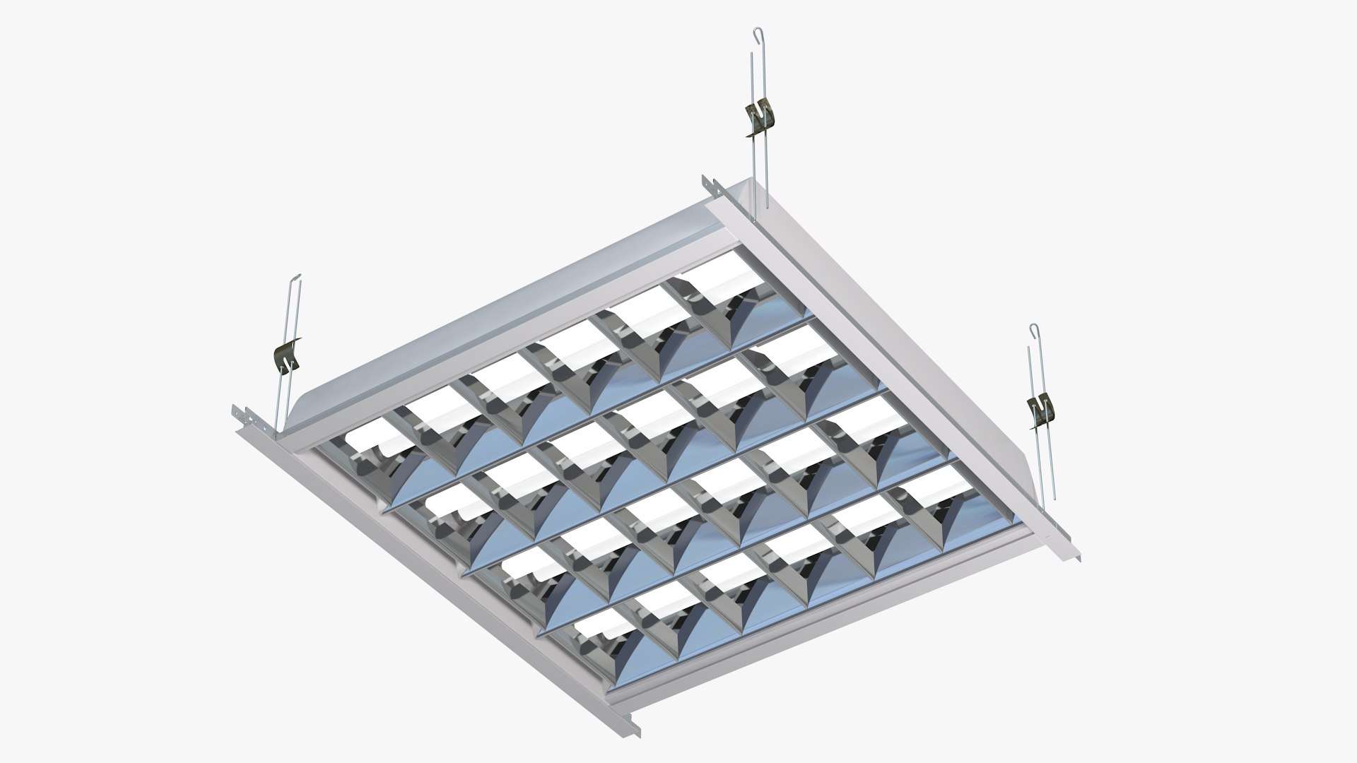 LED Grid Ceiling Light ON 3D model - TurboSquid 1991124