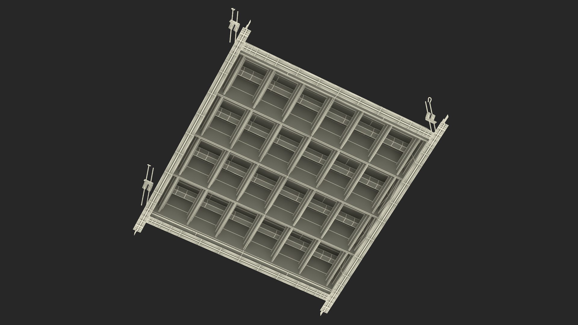 LED Grid Ceiling Light ON 3D model - TurboSquid 1991124