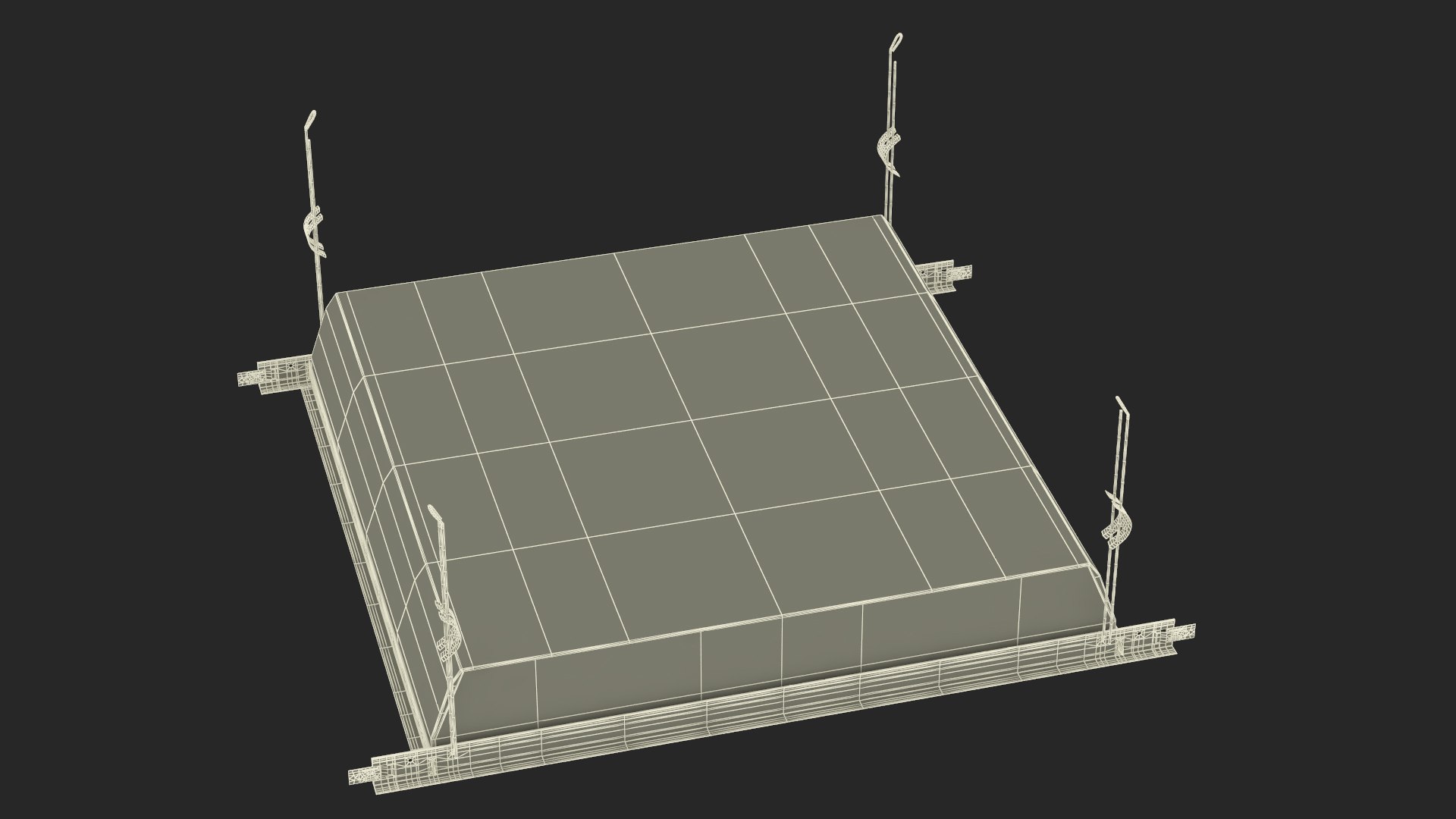 LED Grid Ceiling Light ON 3D model - TurboSquid 1991124