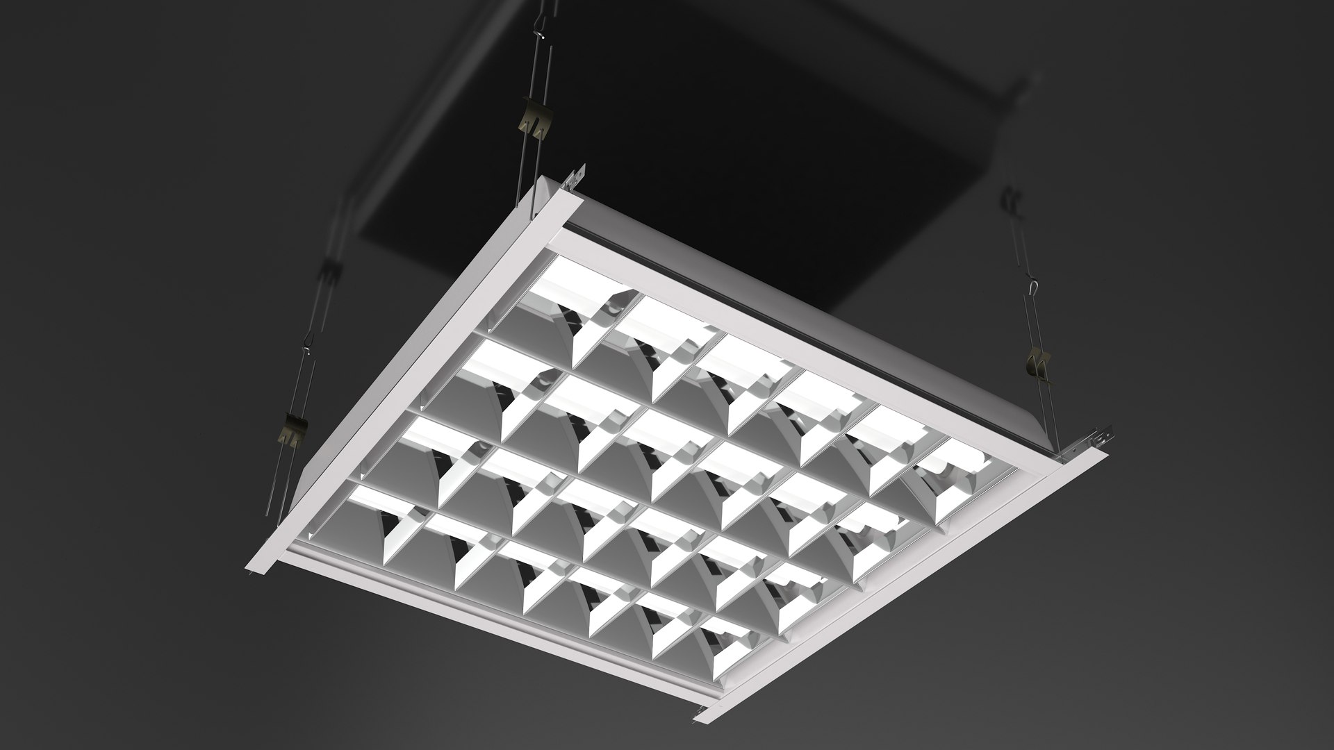 LED Grid Ceiling Light ON 3D Model - TurboSquid 1991124