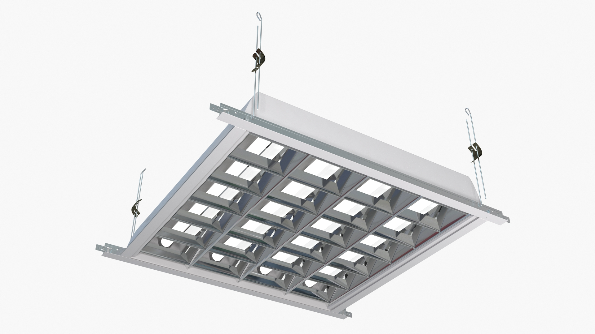 LED Grid Ceiling Light ON 3D Model - TurboSquid 1991124