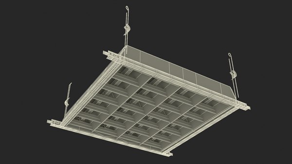 LED Grid Ceiling Light ON 3D model - TurboSquid 1991124