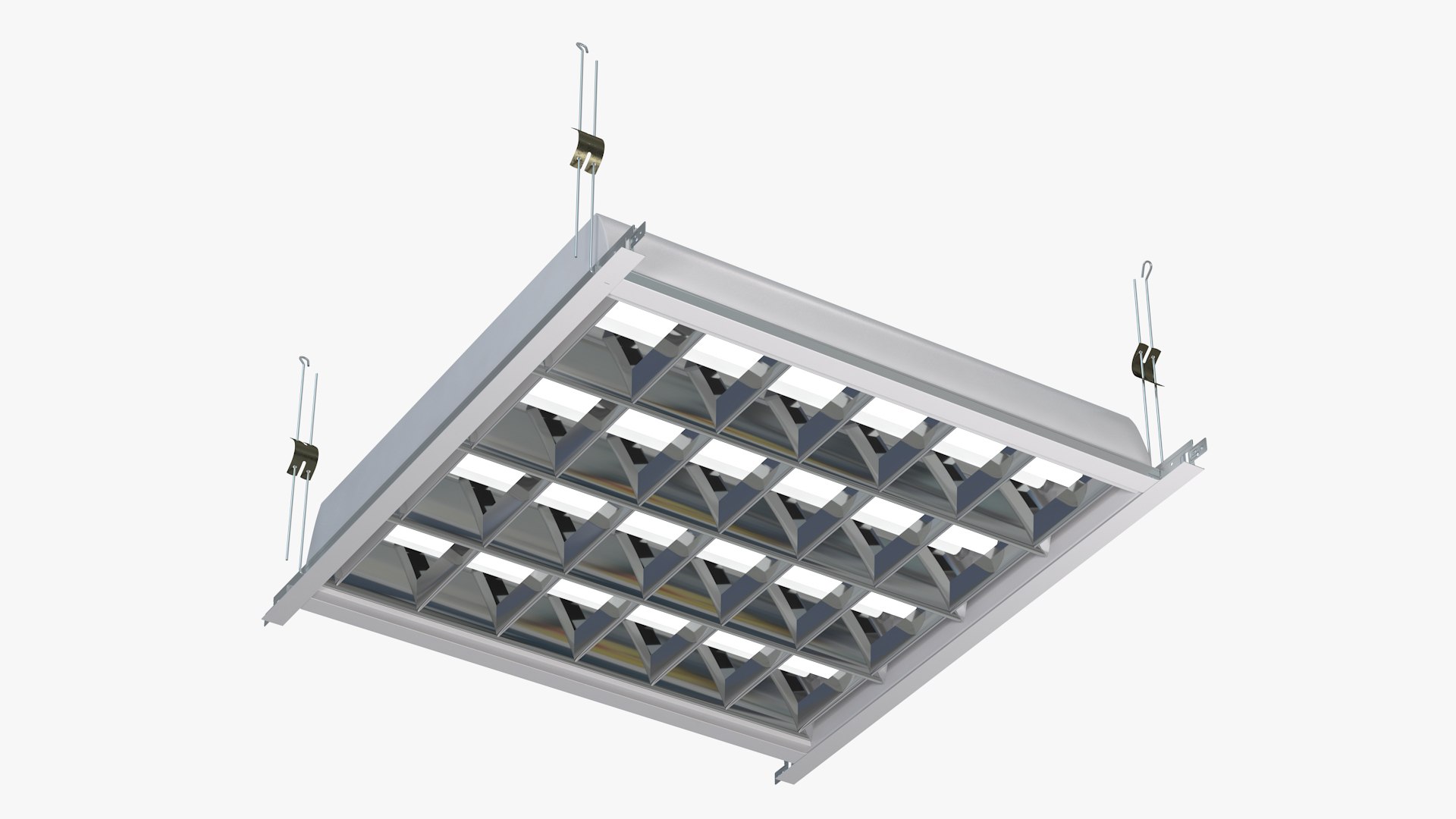 LED Grid Ceiling Light ON 3D Model - TurboSquid 1991124