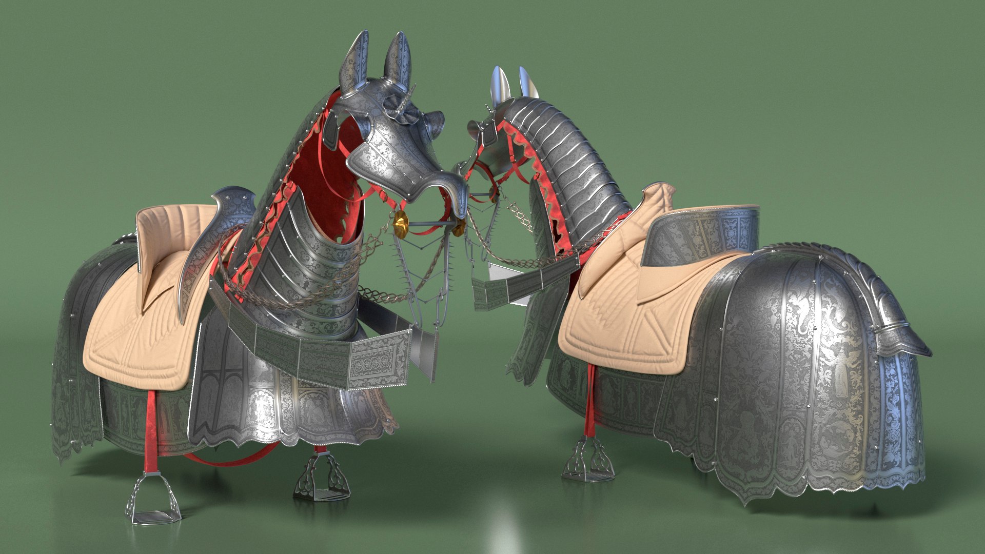 3D Medieval Horse Armor With Saddle Model - TurboSquid 2376697