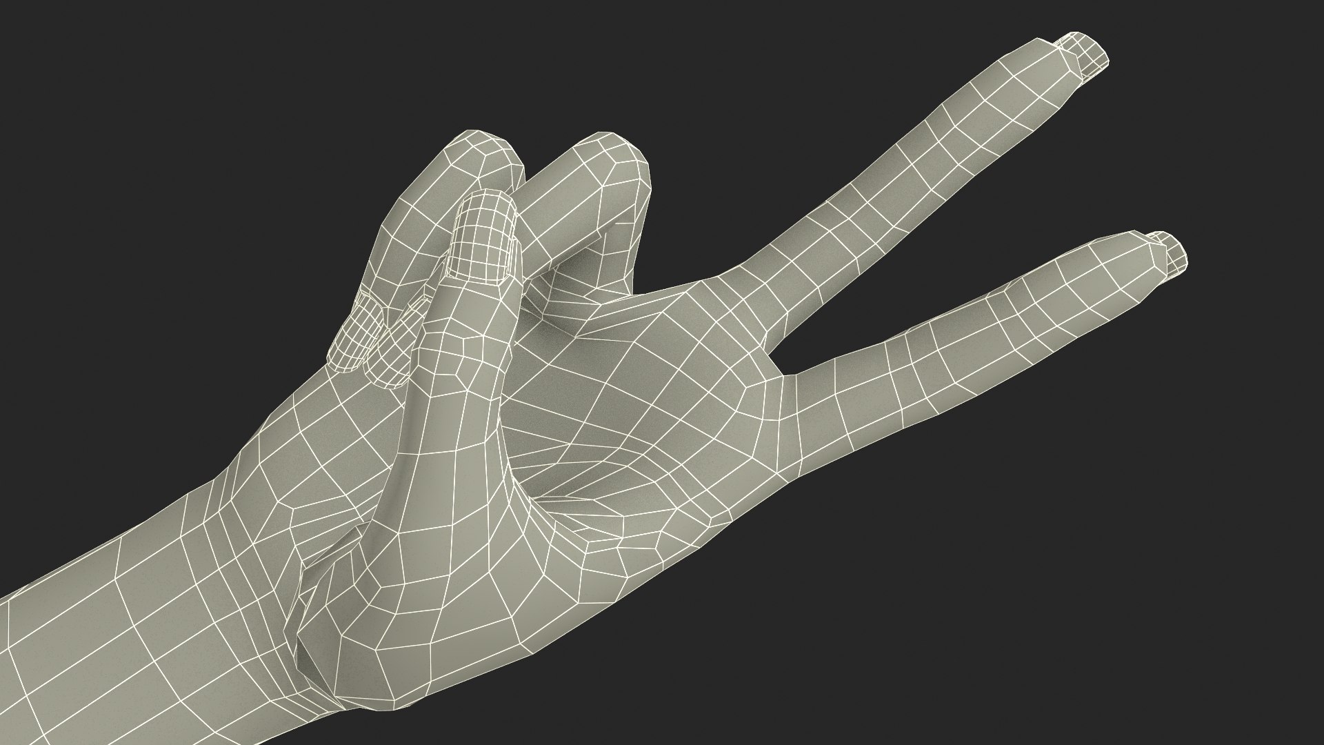 3D Model Female Caucasian Hand Victory Sign Pose - TurboSquid 2194742