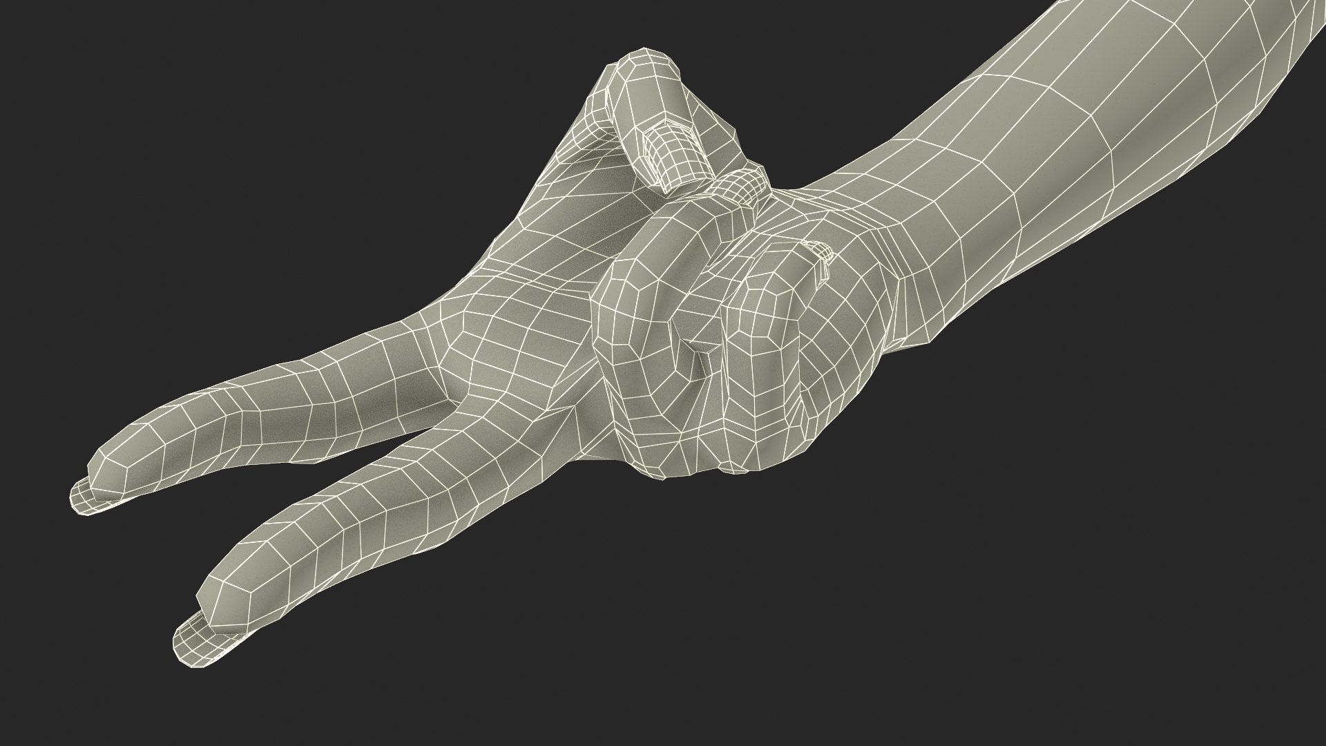 3D Model Female Caucasian Hand Victory Sign Pose - TurboSquid 2194742