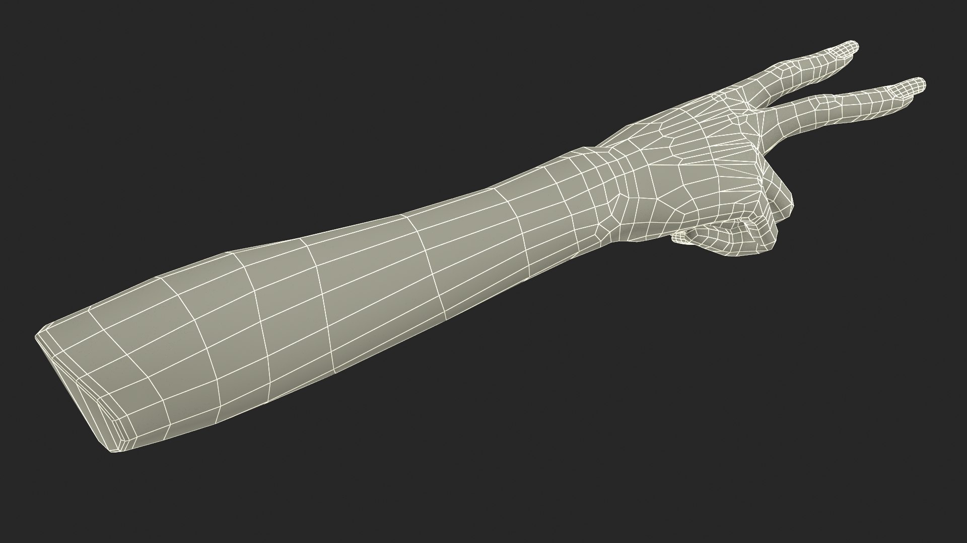 3D Model Female Caucasian Hand Victory Sign Pose - TurboSquid 2194742