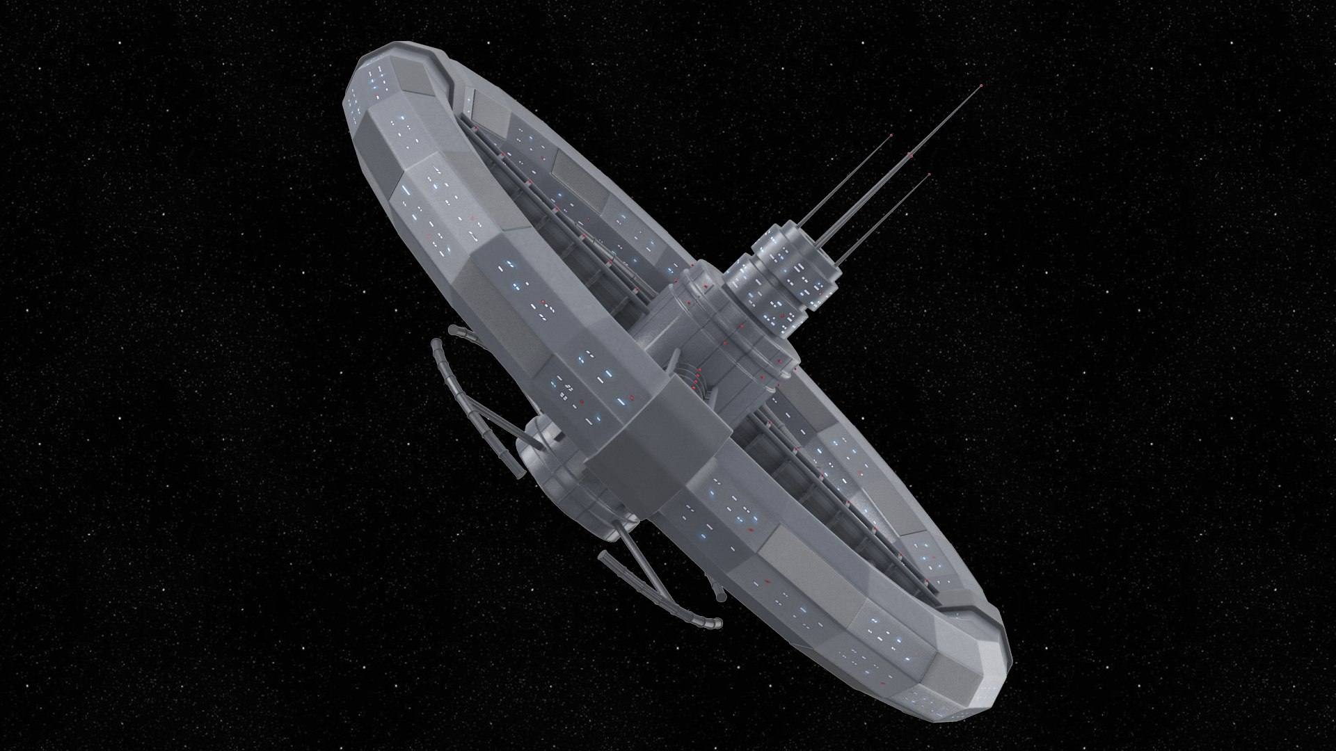Circular Space Station 3D Model - TurboSquid 1541770